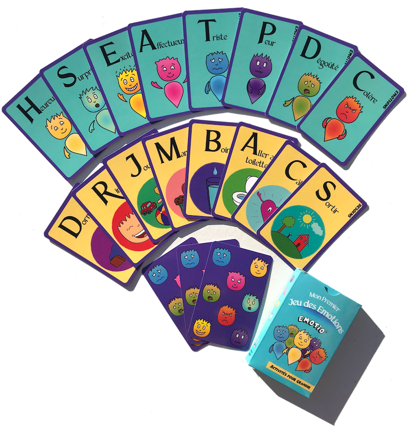 Jeu de cartes, tableau des émotions EMOTIO ! crée par une psychologue